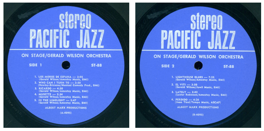 PACIFIC JAZZ / WORLD PACIFIC LABELOGRAPHY